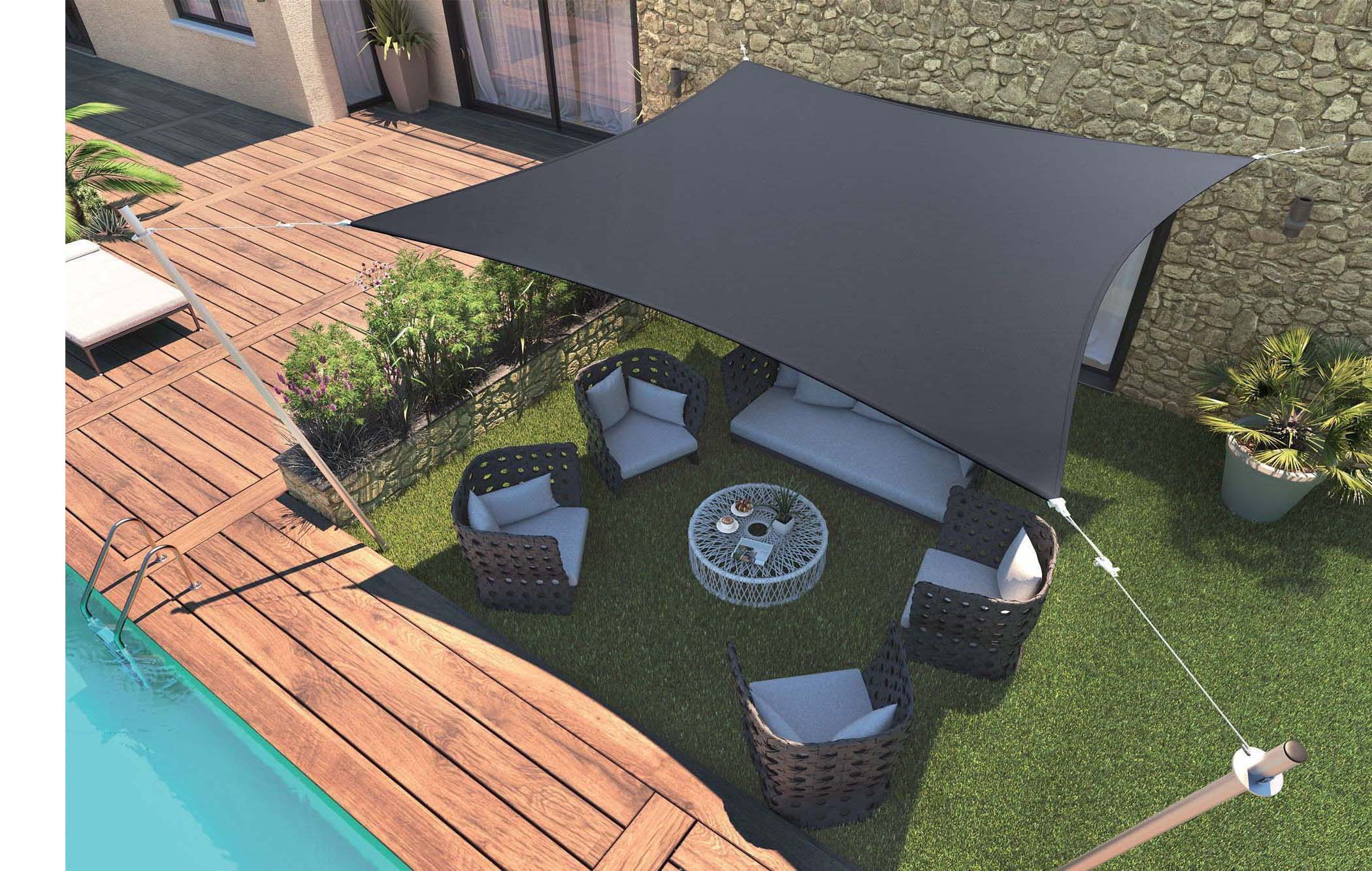 Voile d ombrage & toile d'ombrage - Jardindeco