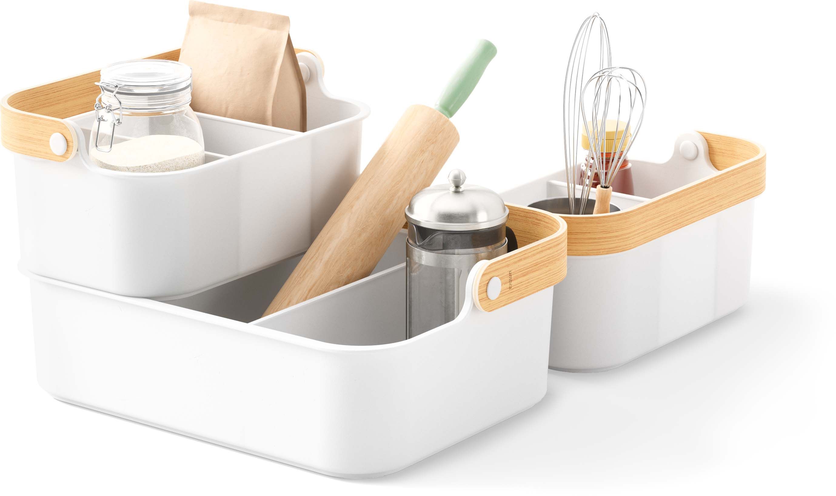 Bac de rangement avec poignée empilable bellwood (35 x 26 x 13 cm)