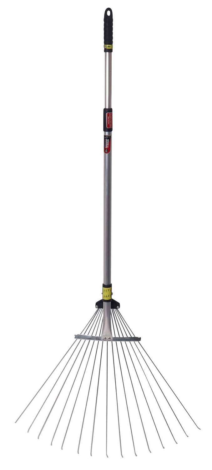 Balai à gazon extensible en acier et aluminium