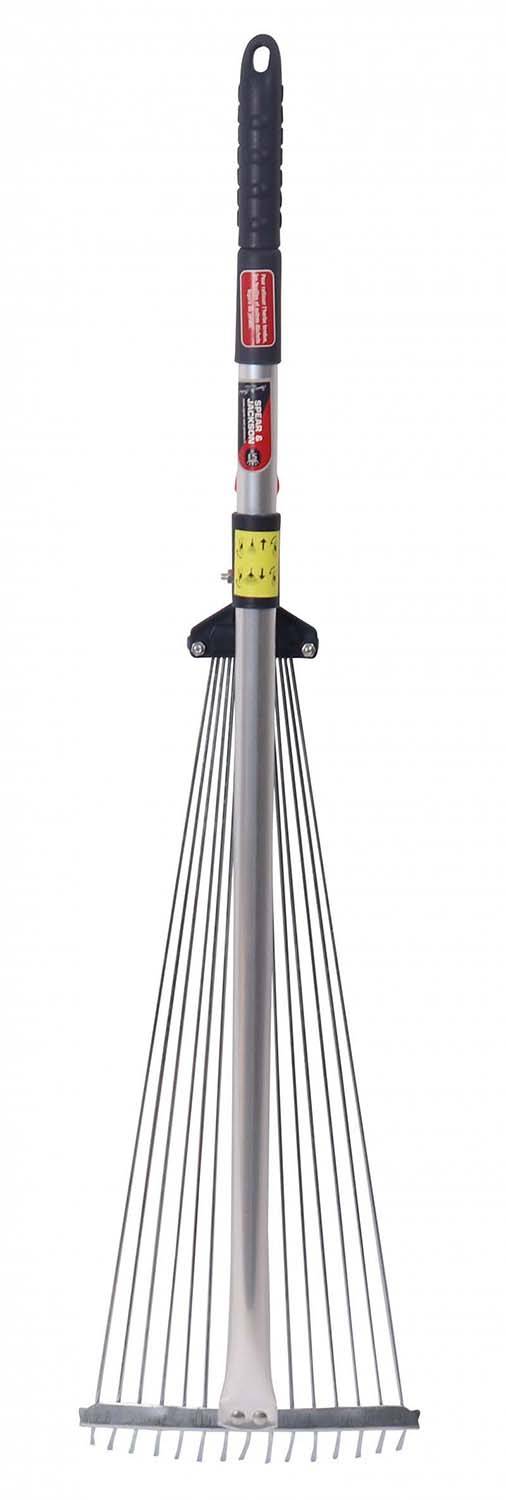 Balai à gazon extensible en acier et aluminium