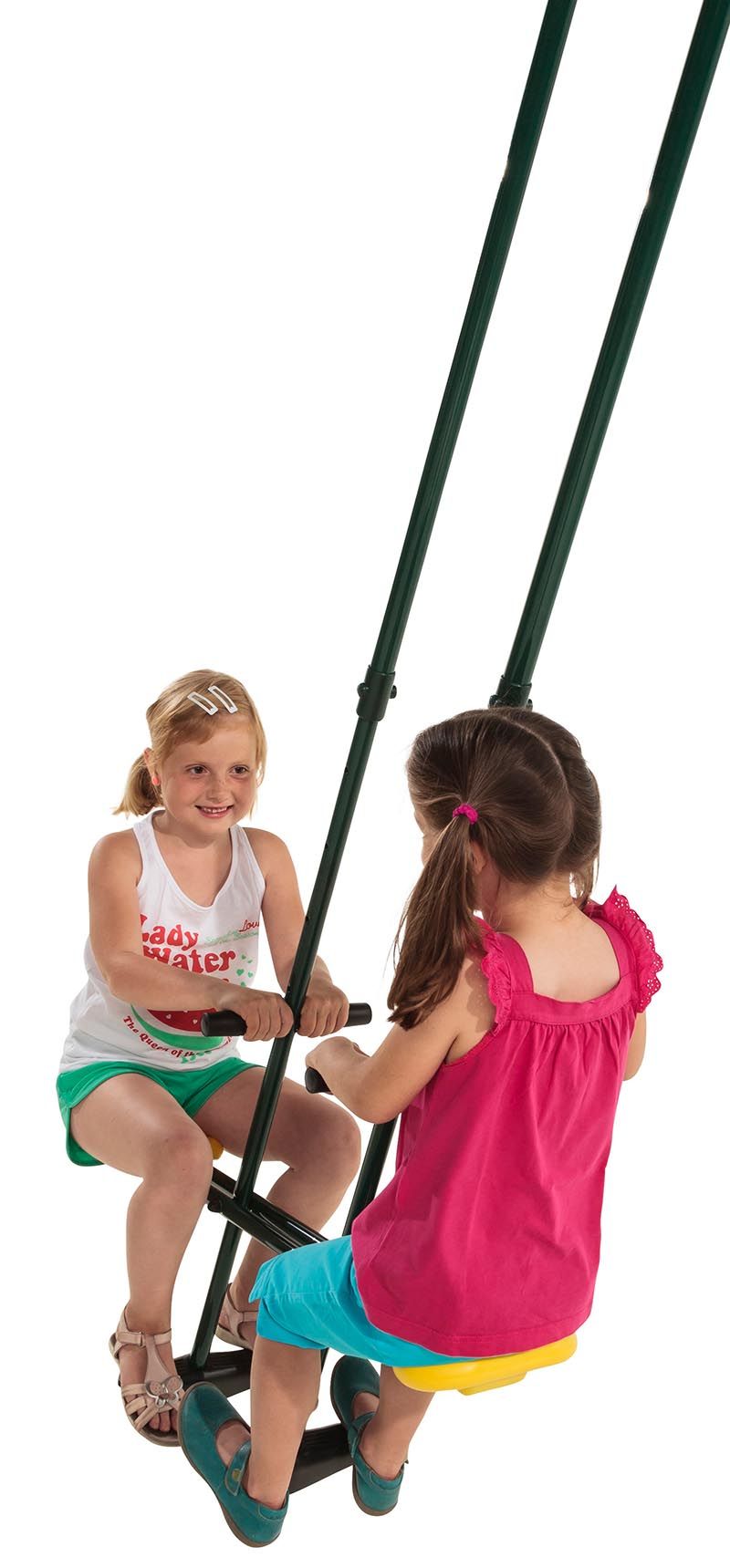 Balançoire double hauteur réglable en métal flex