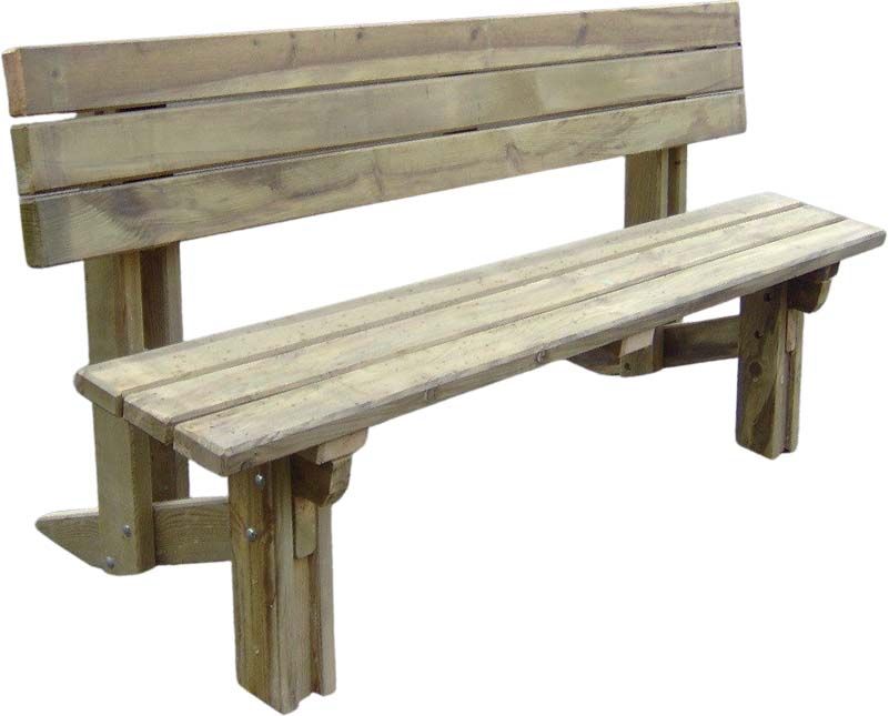 Banc en bois avec dossier (en douglas)