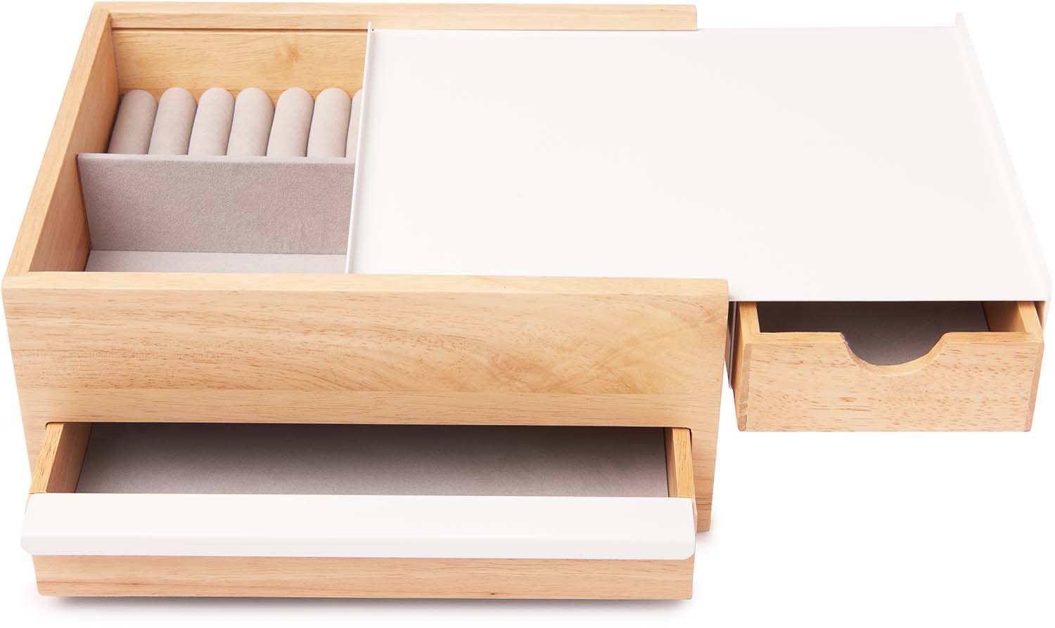 Boite à bijoux tiroir secret stowit (bois clair)