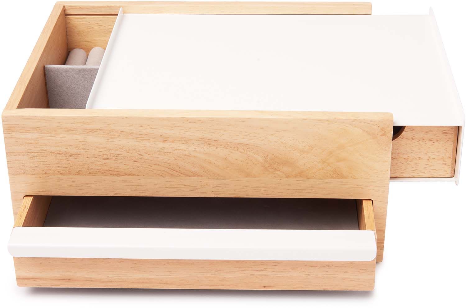 Boite à bijoux tiroir secret stowit (bois clair)