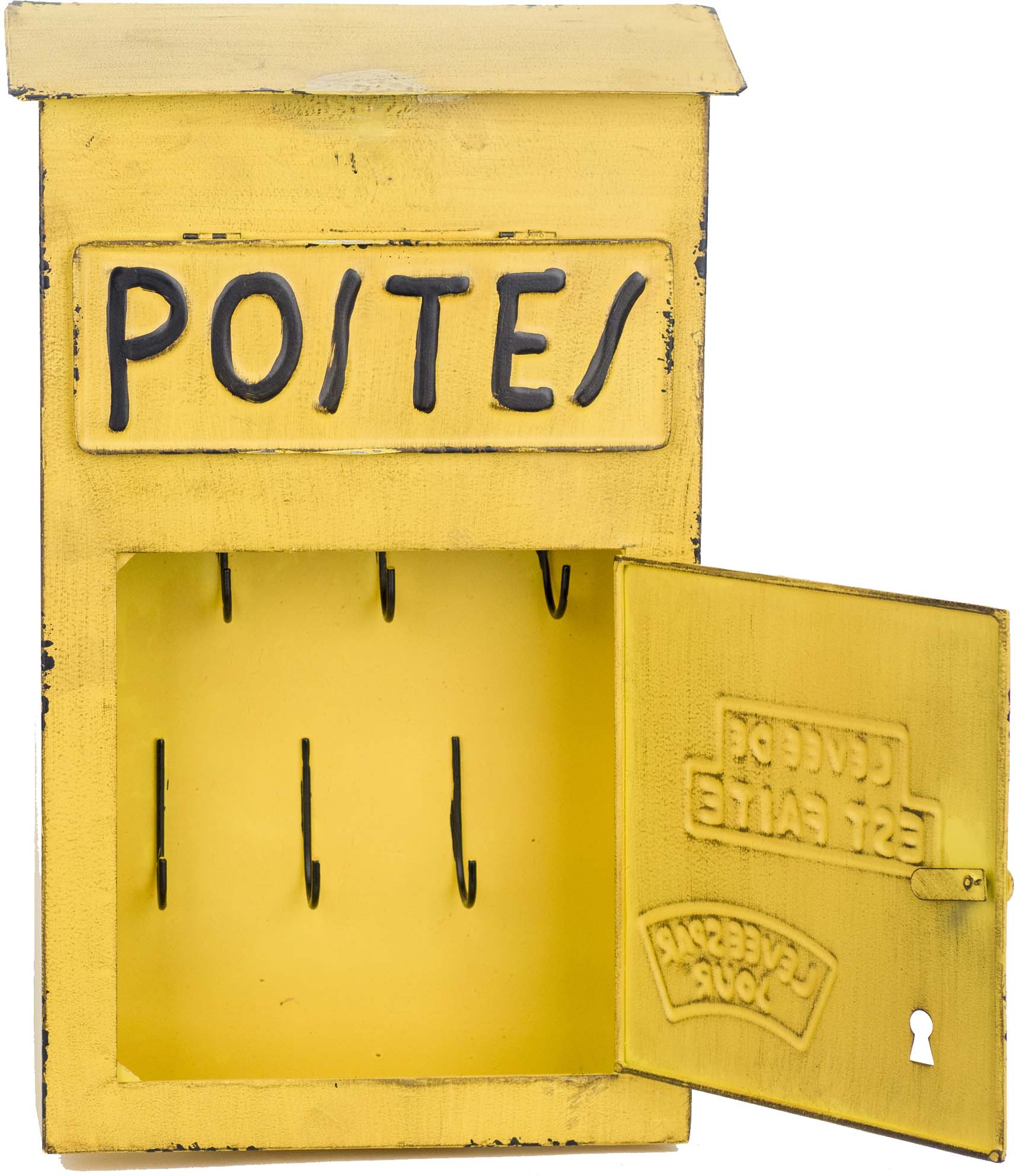 Boîte à clés en métal effet usé postes