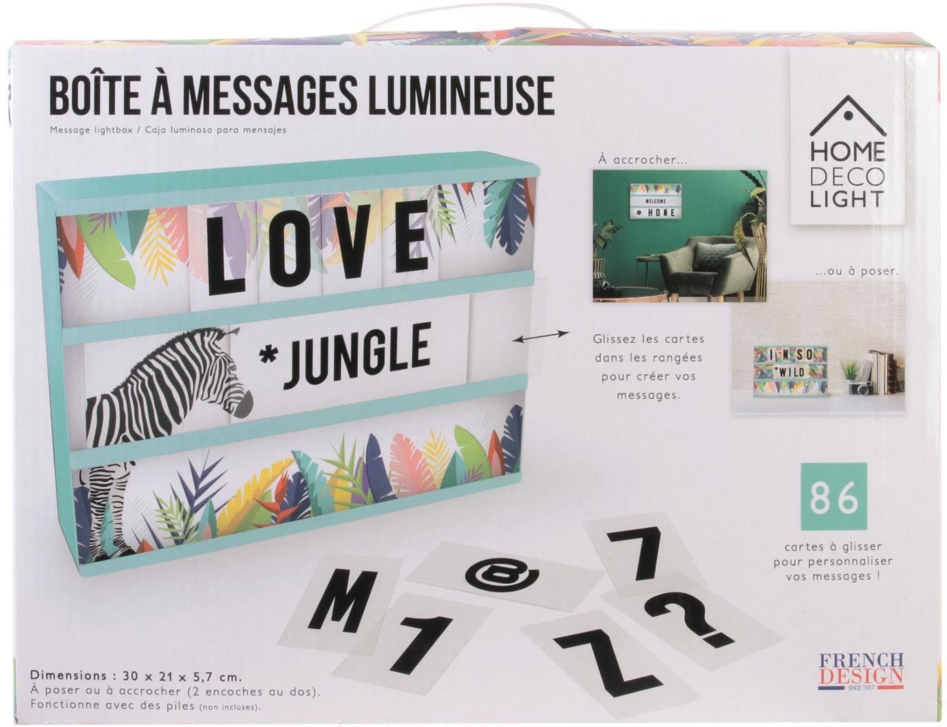 Boite lumineuse à message exotique