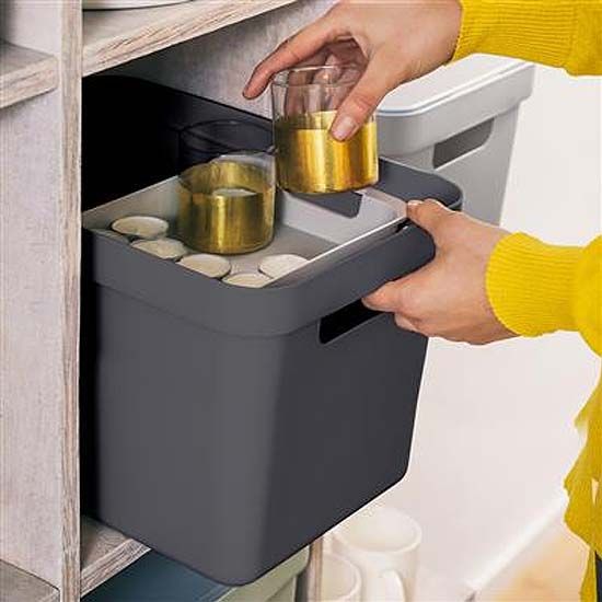 Boîte de rangement sigma home box 18l (gris anthracite)