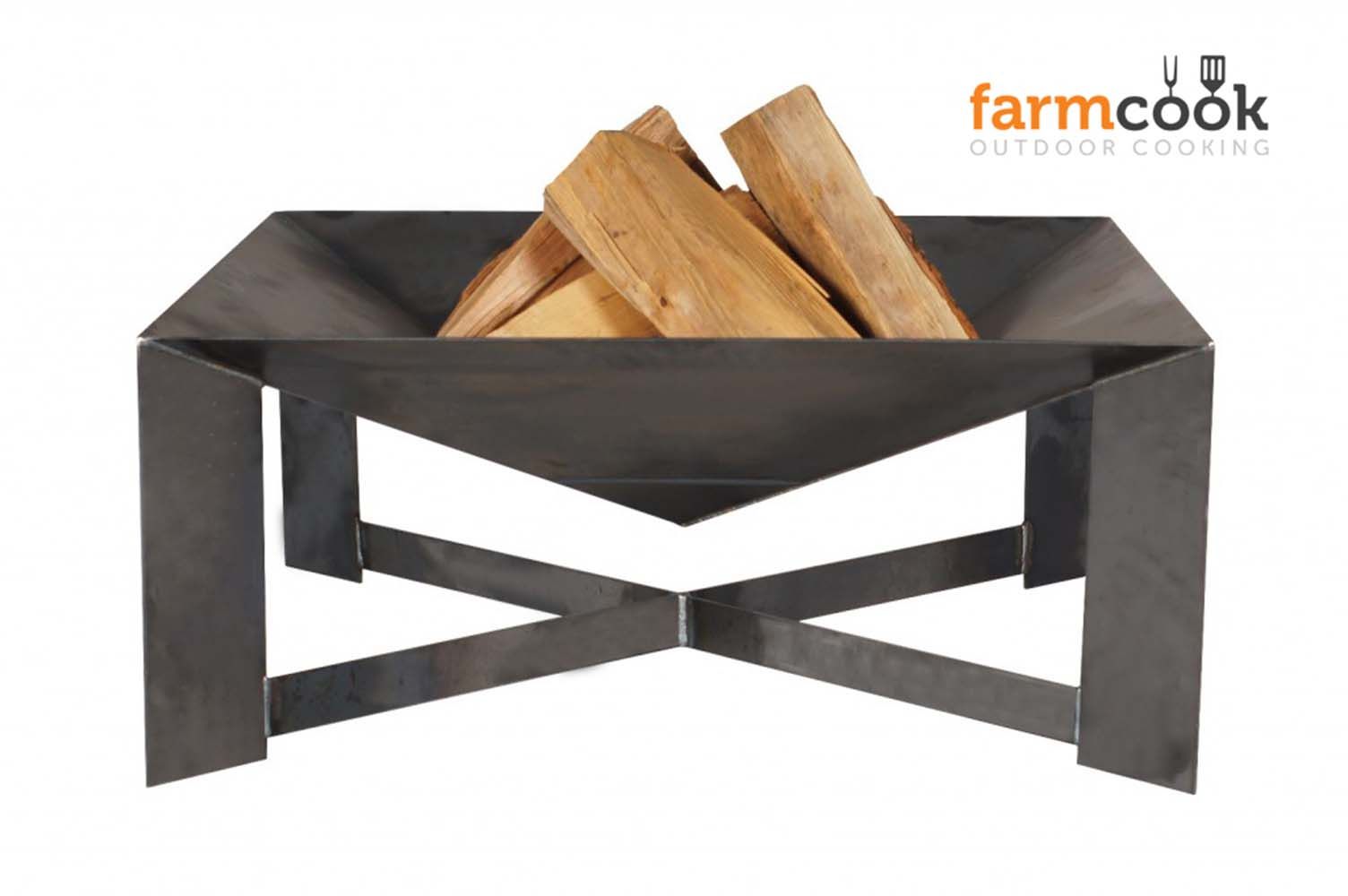 Brasero en acier pieds croisés design (non peint)