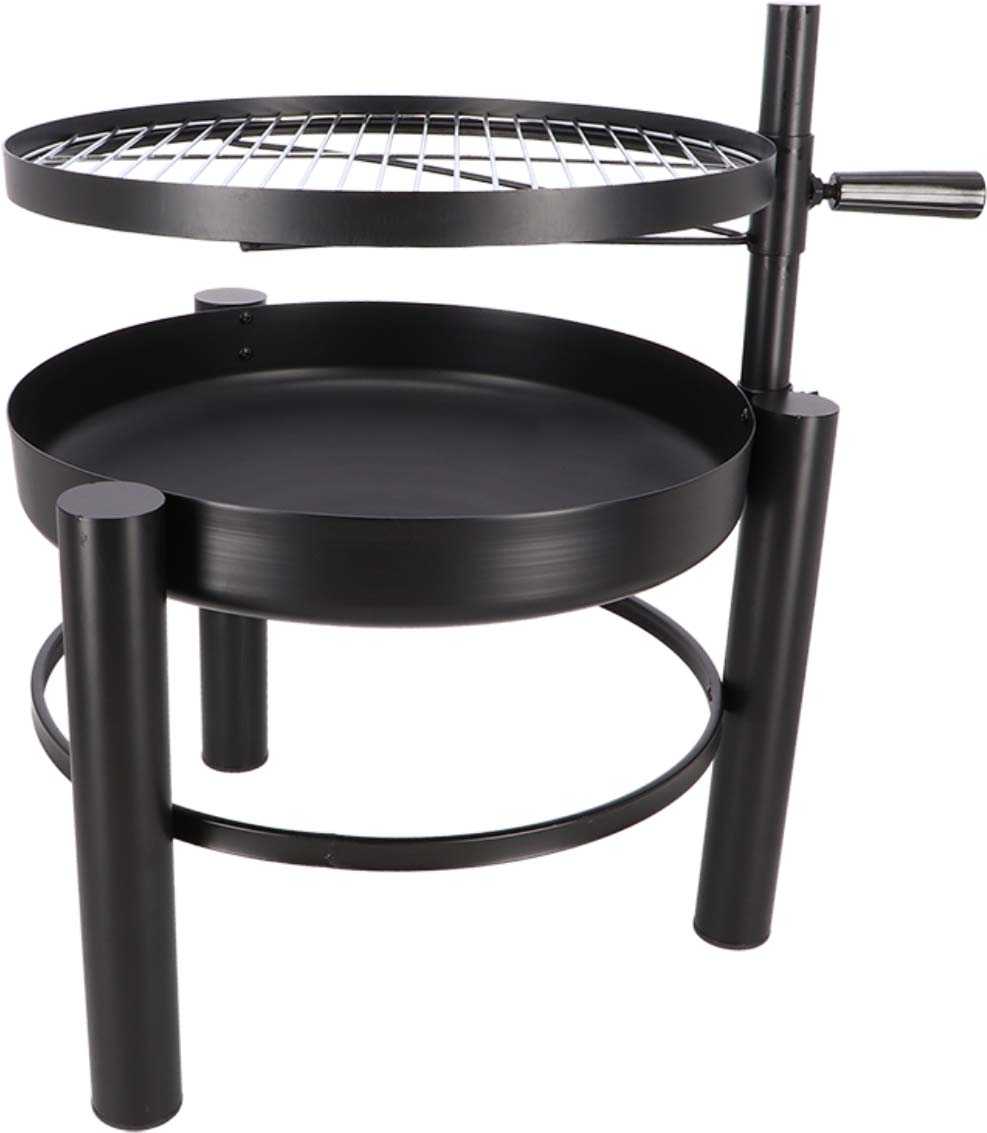 Brasero en métal avec grille de cuisson intégrée (54 x 66.5 x 69 cm)