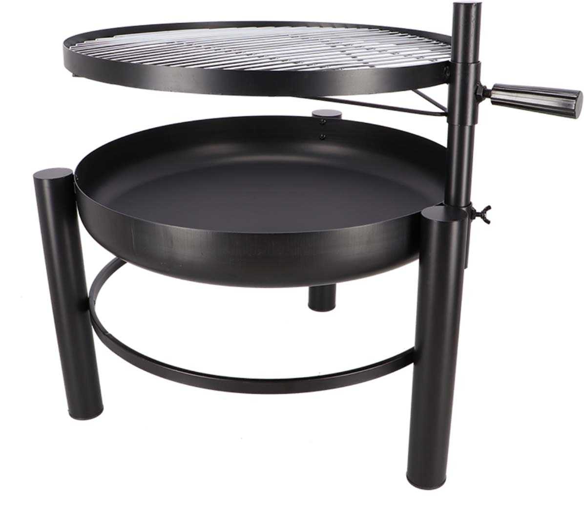Brasero en métal avec grille de cuisson intégrée (66 x 78 x 69 cm)