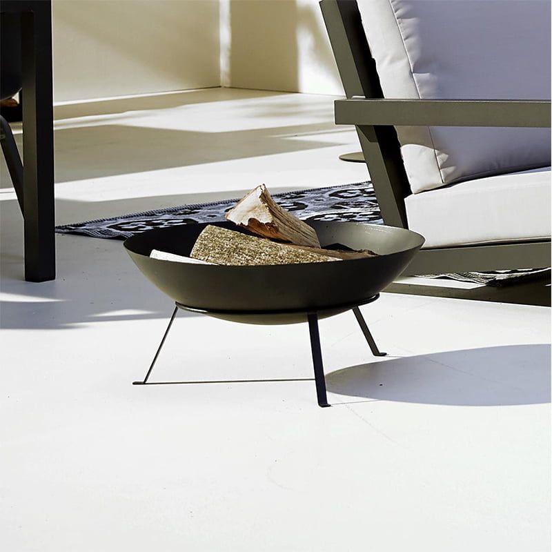 Brasero rond en métal sur pied (49,5 x 24,5 cm)