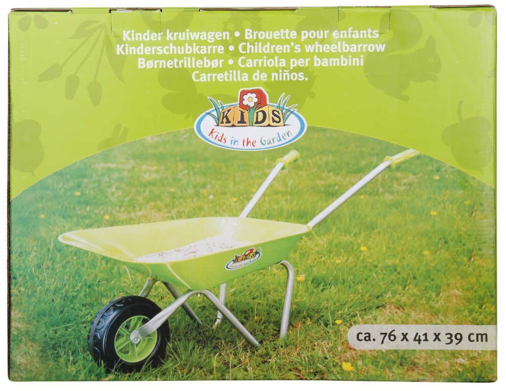 Brouette verte en métal enfant