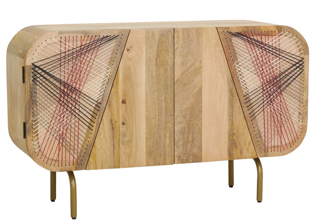 Buffet 4 portes en manguier naturel STRING ART - AUBRY GASPARD