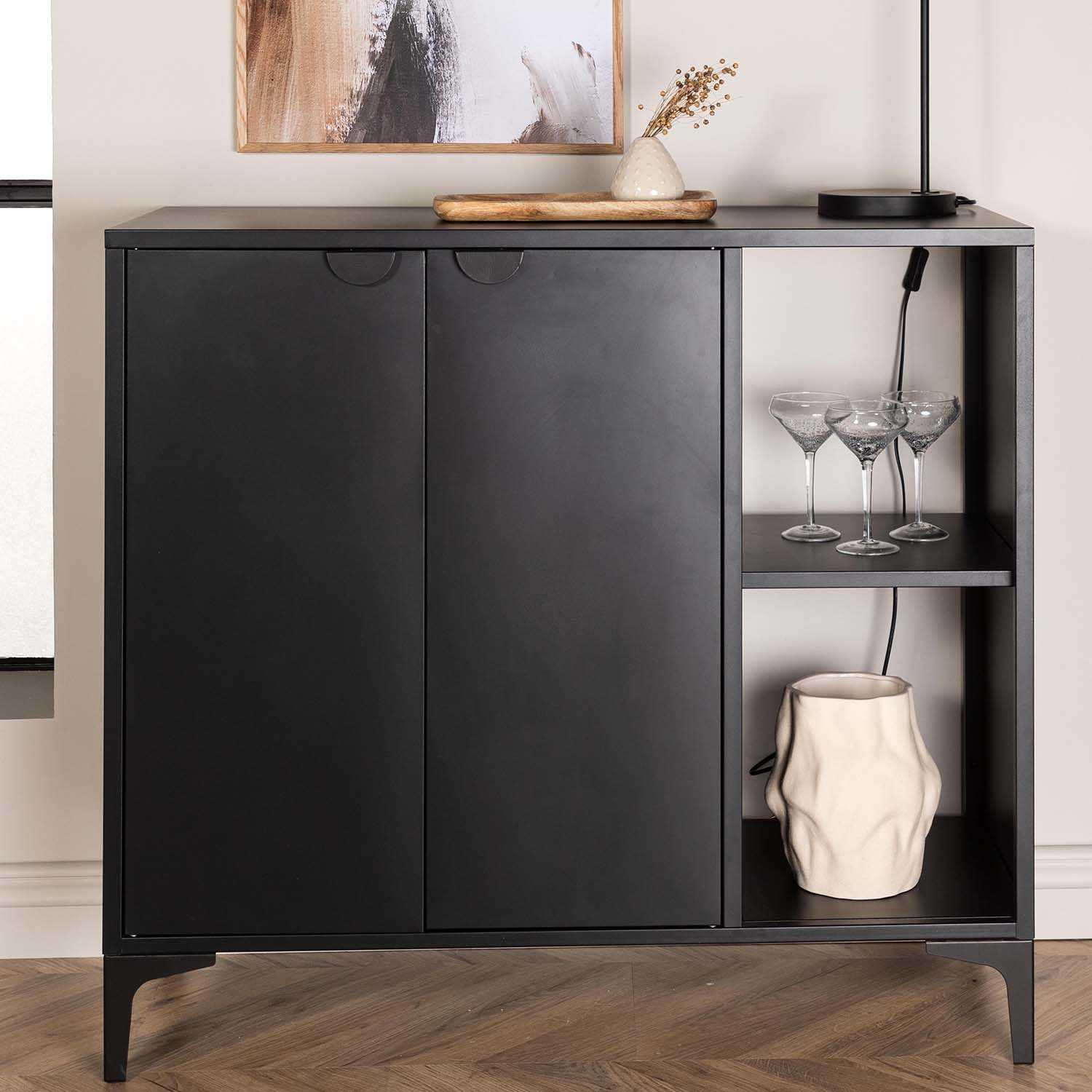 Buffet 2 portes 2 cases piring (noir)
