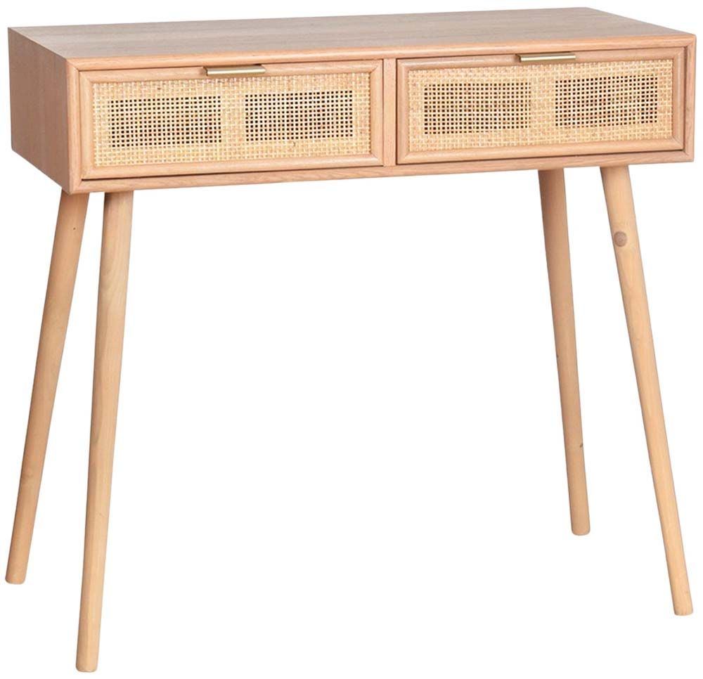 Console en mdf et rotin tressé roro