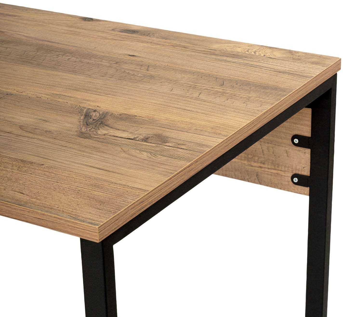 Bureau 2 places en aggloméré twin (marron, noir)