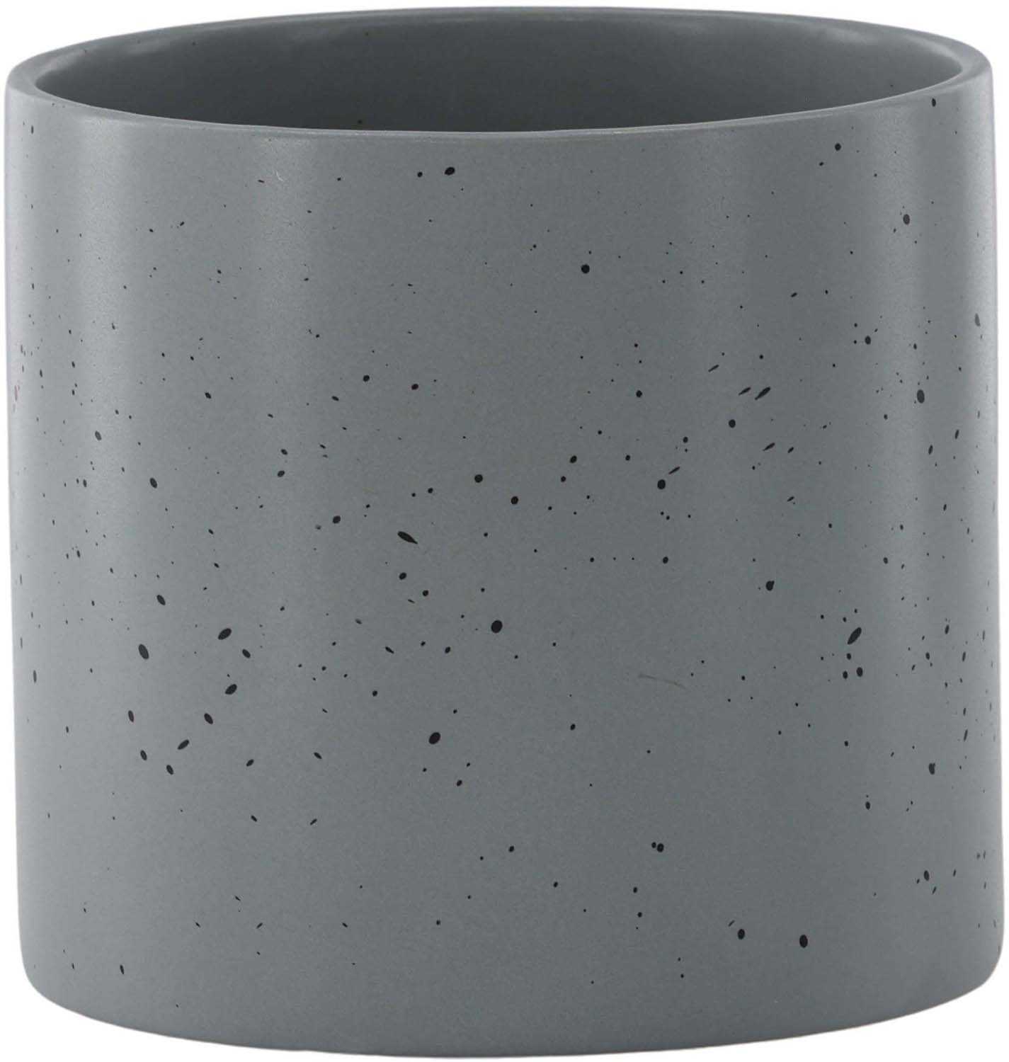 Cache pot en grès sane 18x17cm (gris)