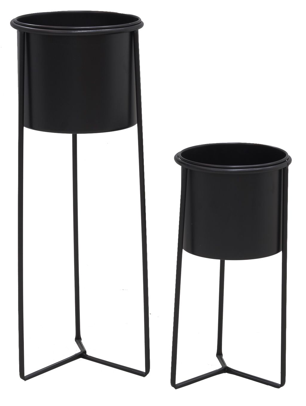 Cache-pots en métal noir (lot de 2)