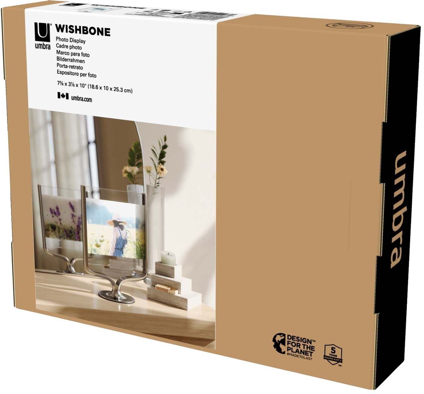 Cadre photo rotatif en aluminium wishbone (chrome)
