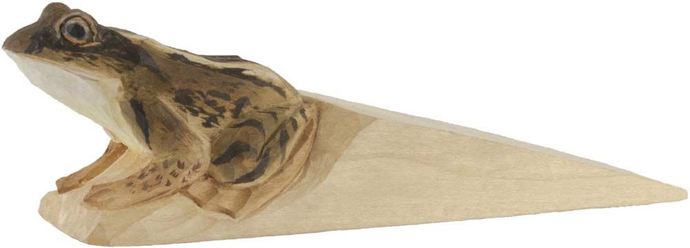 Cale-porte en bois sculpté à la main animal (grenouille des champs)