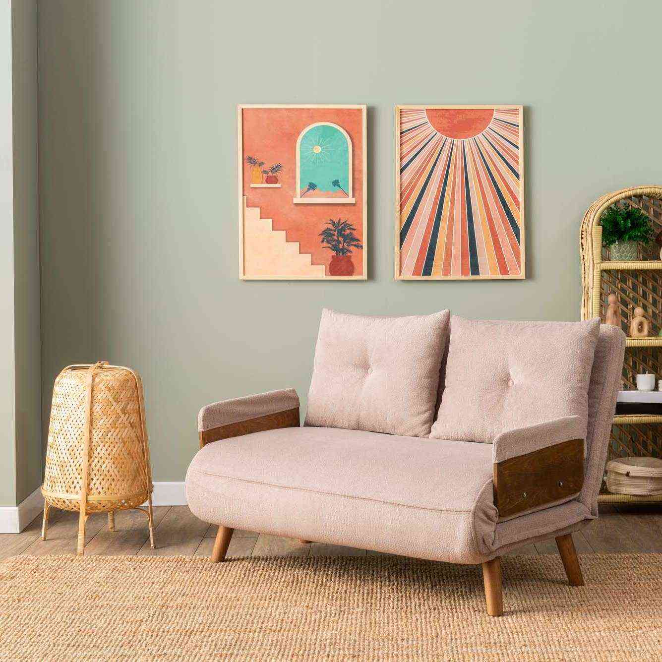 Canapé convertible 2 places cosmo (taupe)