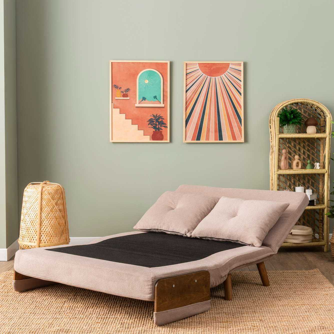 Canapé convertible 2 places cosmo (taupe)