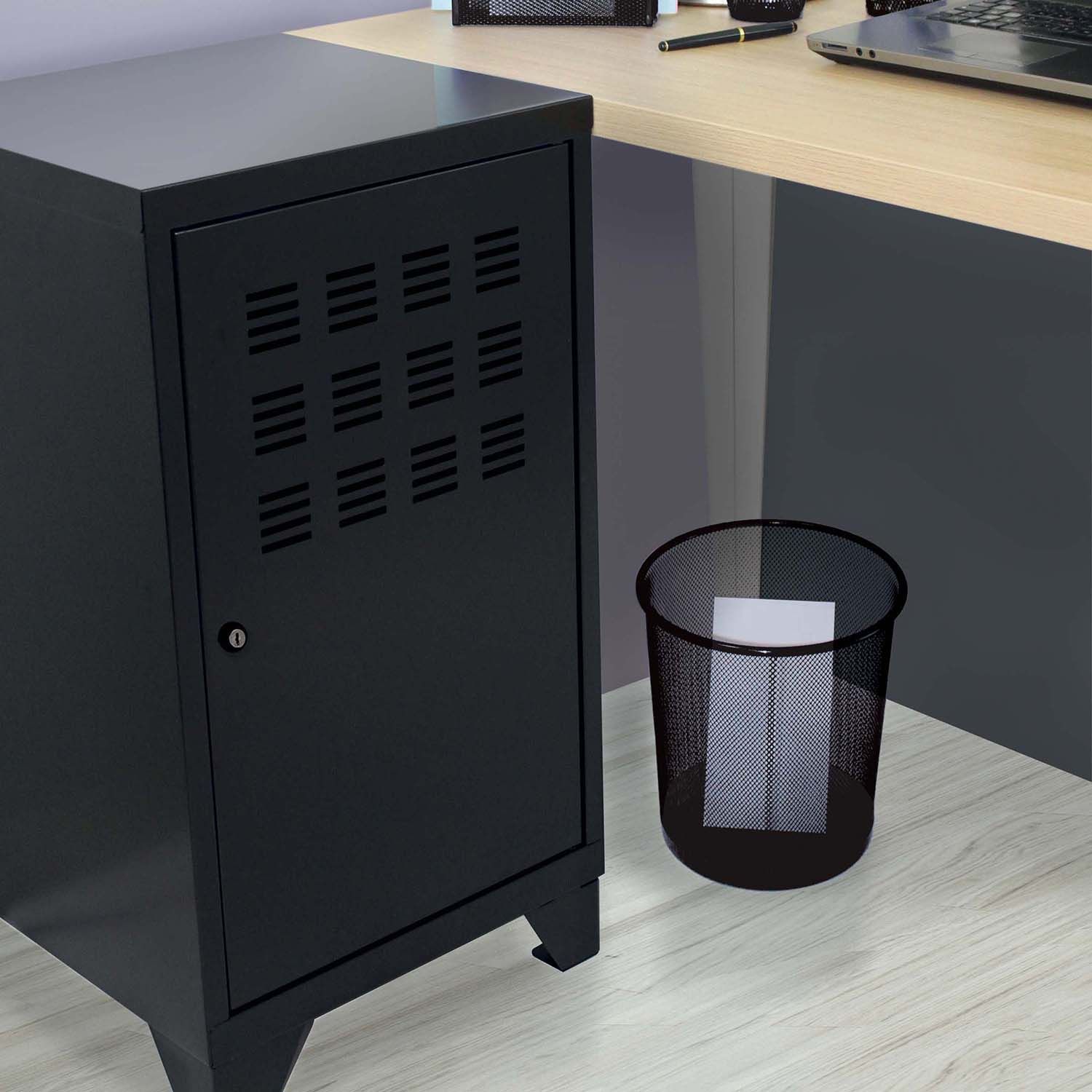 Casier de rangement en métal 74 cm collégien (noir mat)