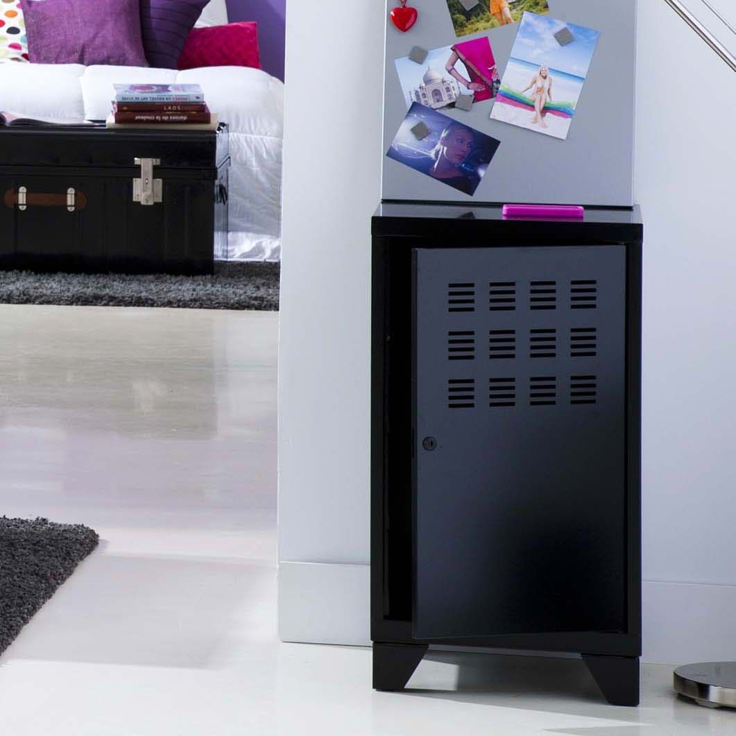Casier de rangement en métal 74 cm collégien (noir mat)