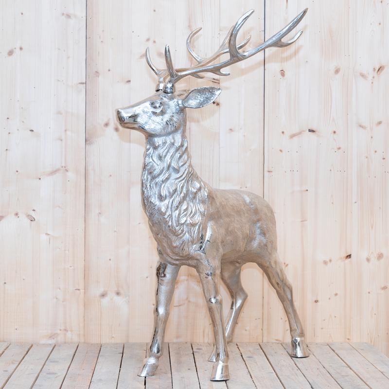 Très grand cerf sur pied en aluminium