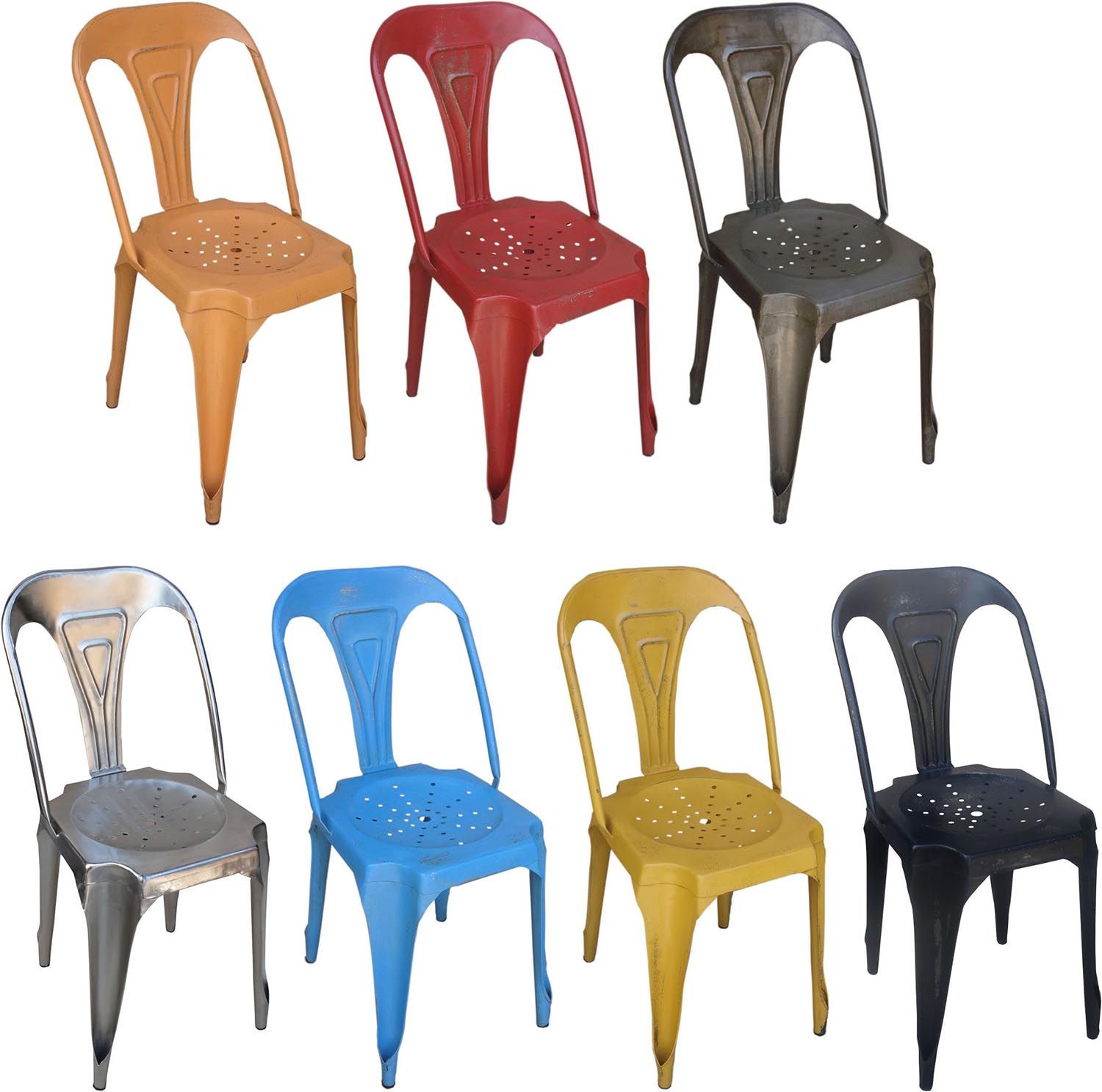 Chaise vintage en métal (vieilli)