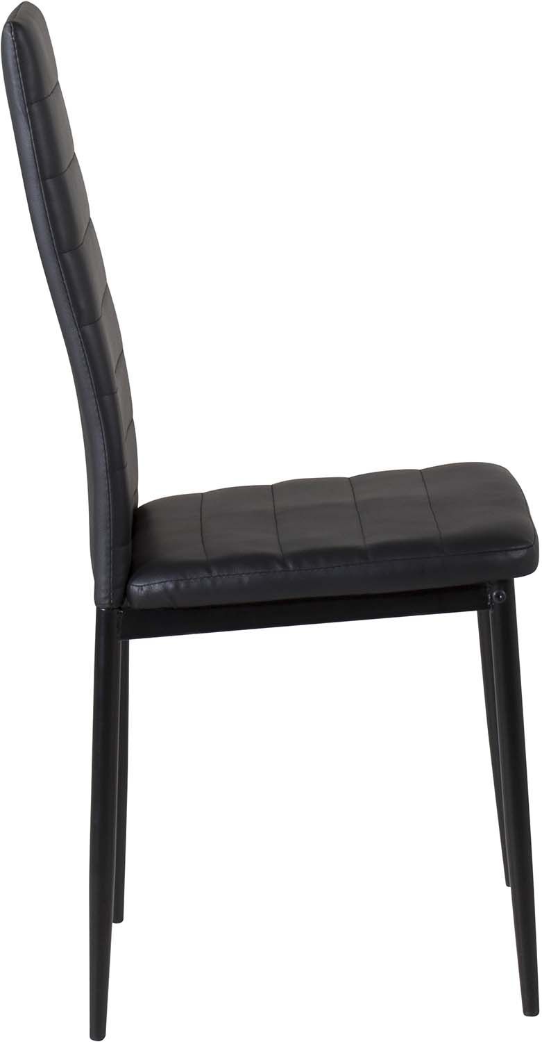 Chaise dossier haut en acier et polyuréthane noir slim (lot de 2)