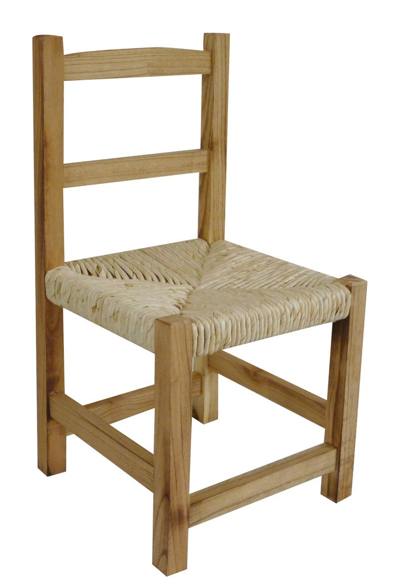 Chaise enfant en bois naturel et paille de maïs - AUBRY GASPARD