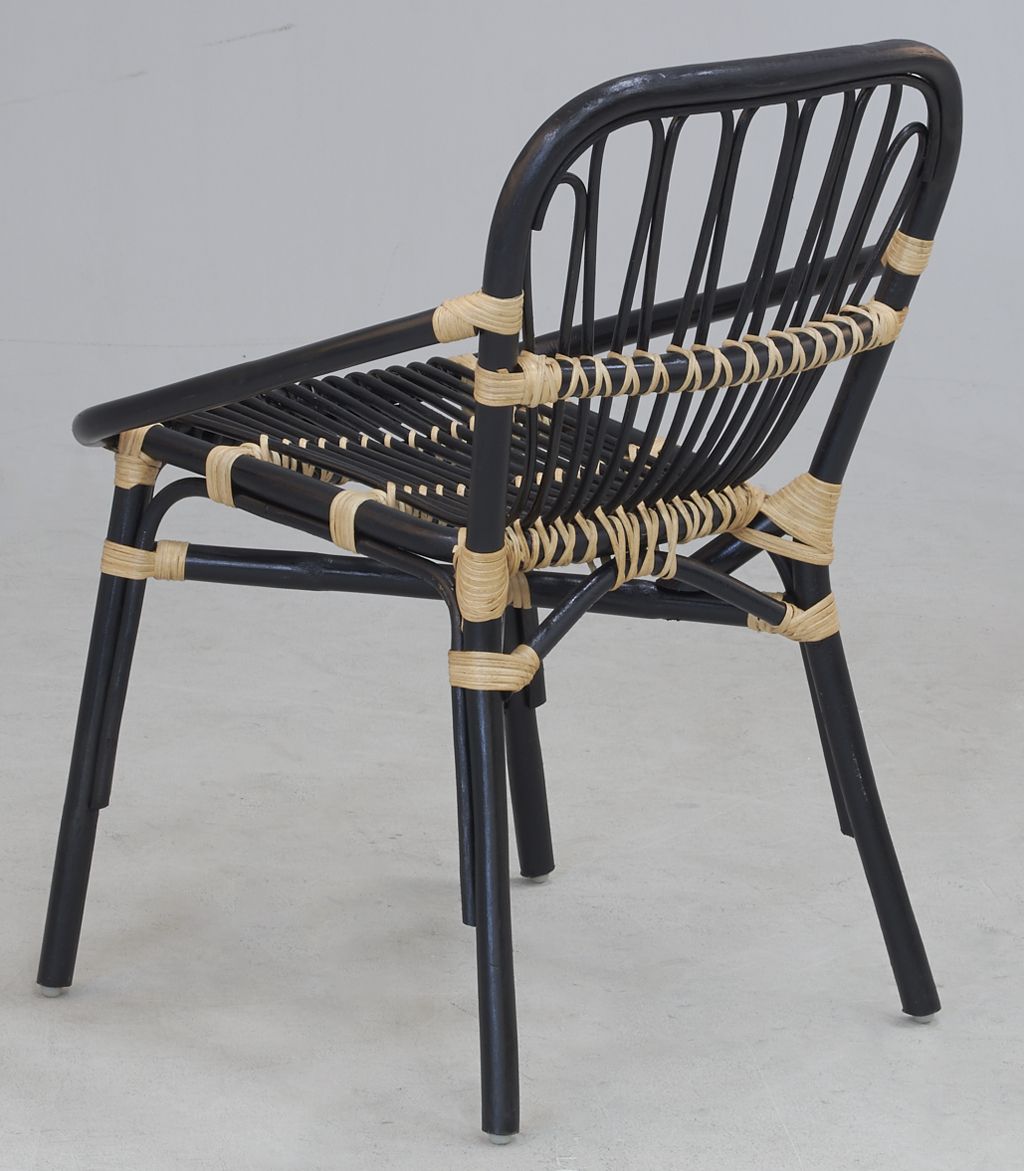Chaise en rotin backa (noir)