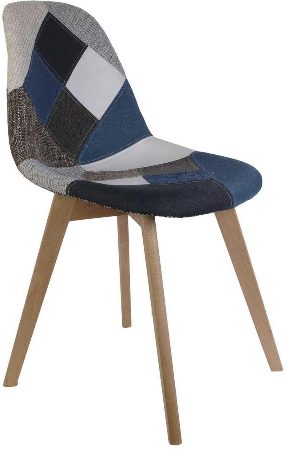 Chaise scandinave patchwork (lot de 2) (bleu)