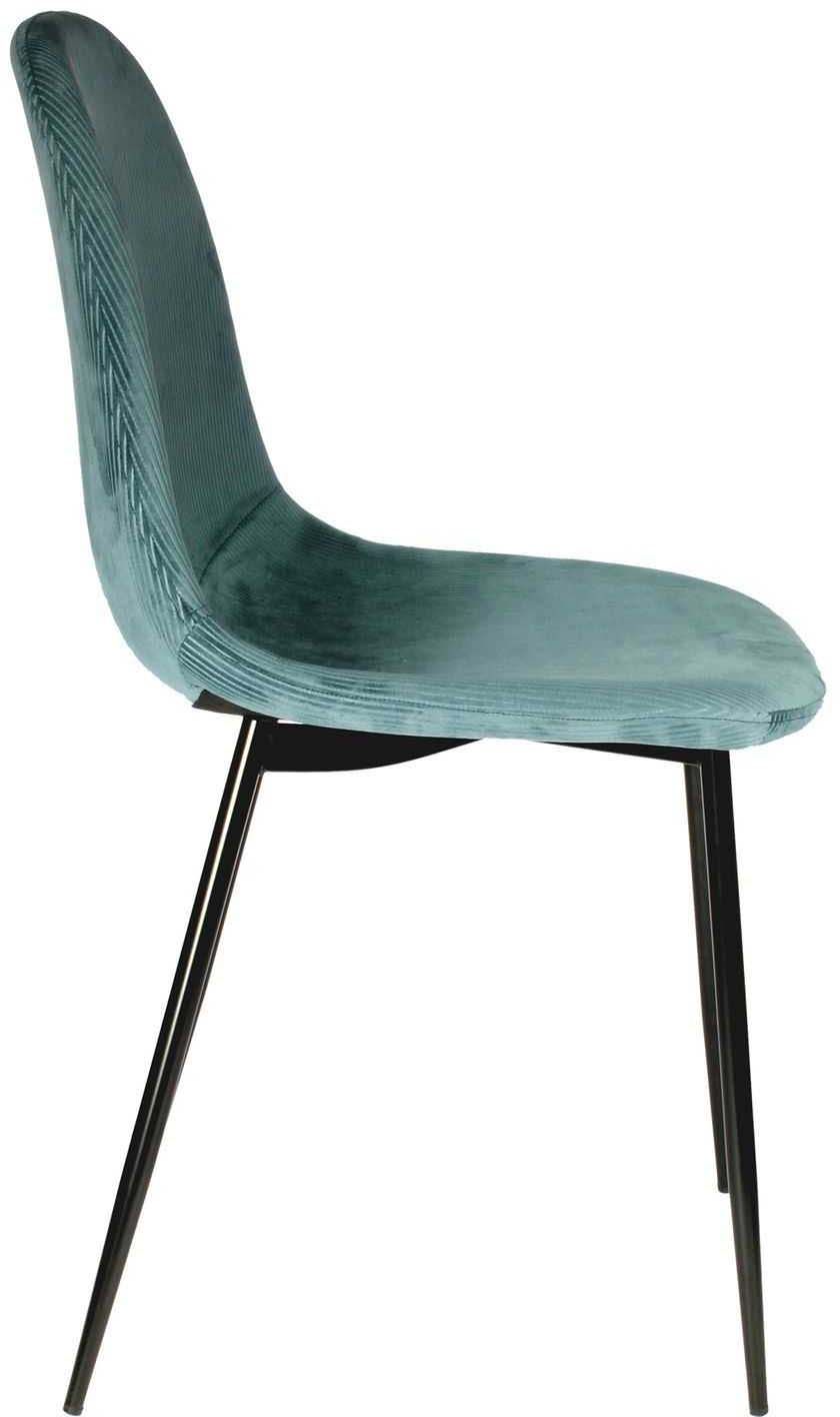 Chaise en velours côtelé giulia (lot de 2) (bleu canard)