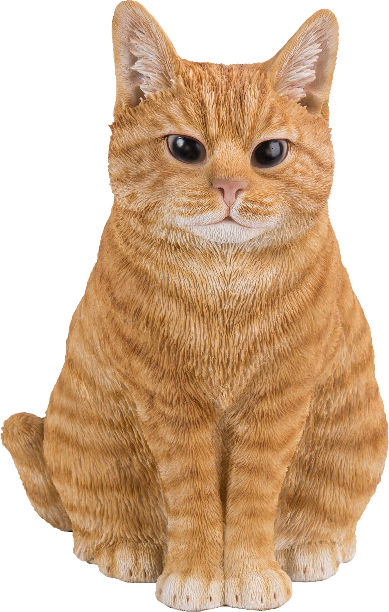 Chat assis en résine 29 cm (roux)