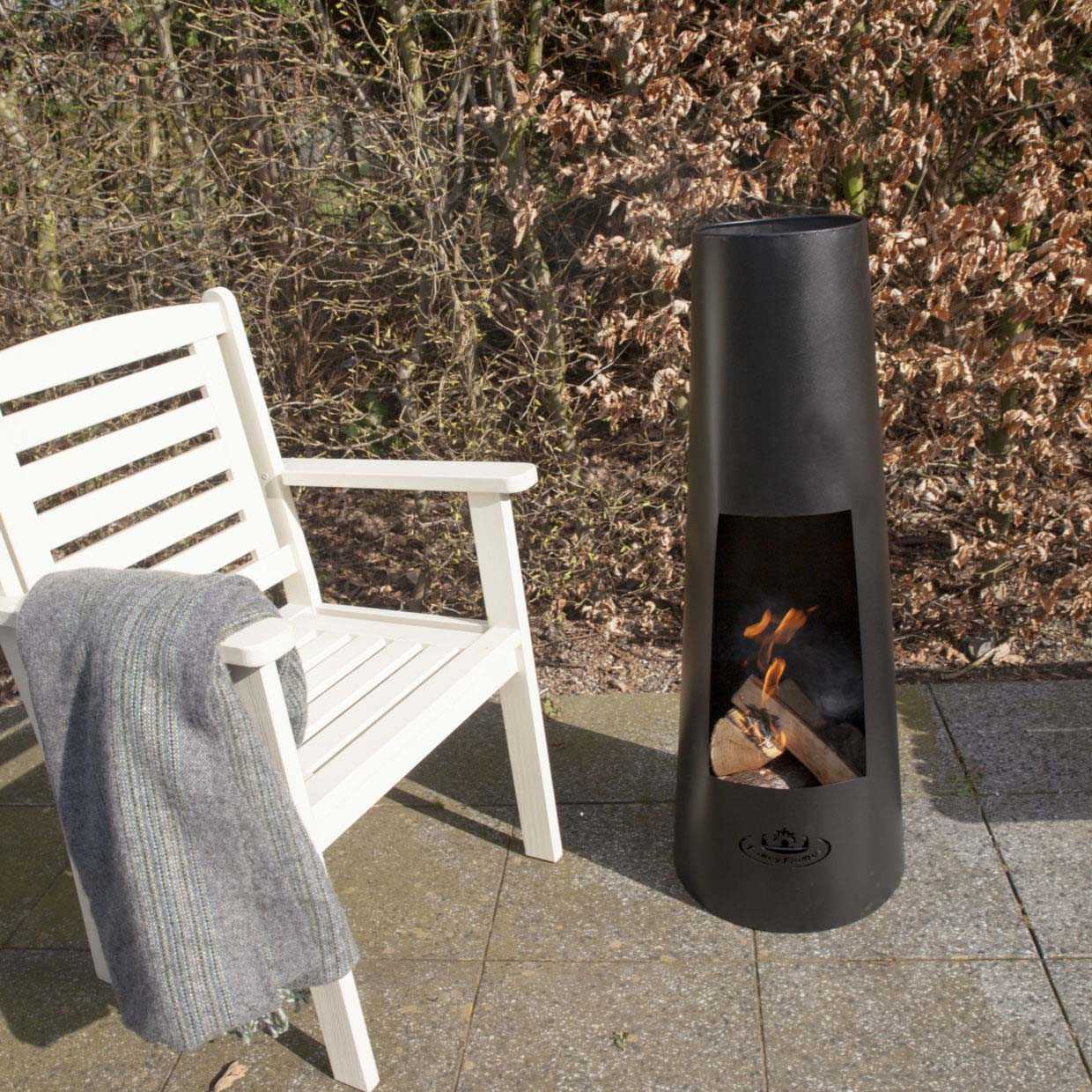Cheminée de terrasse rond en acier