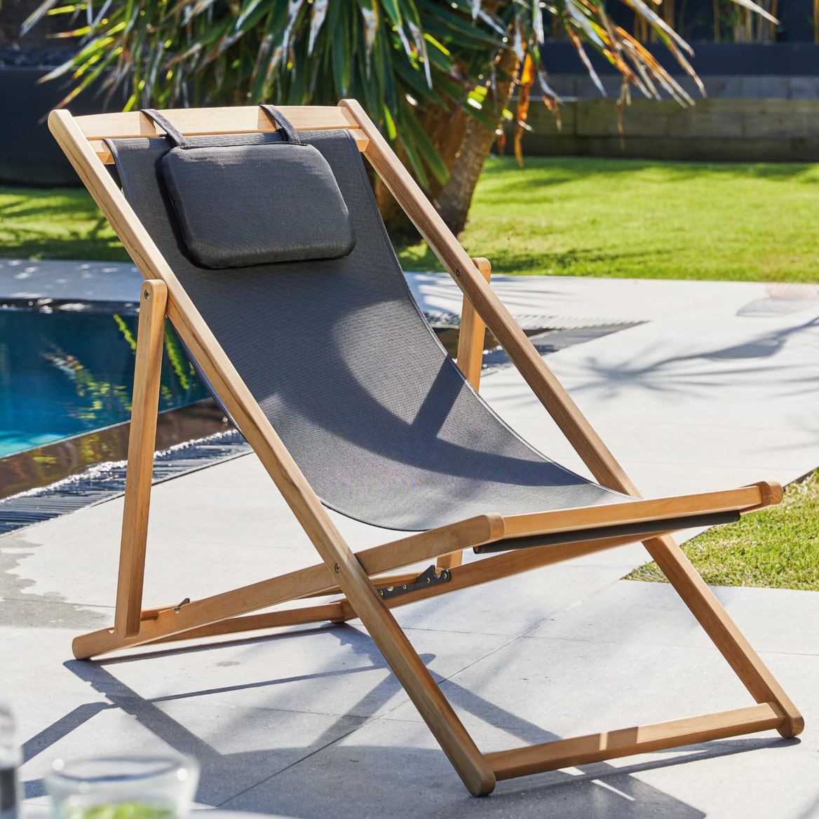 Chilienne en teck et toile newton