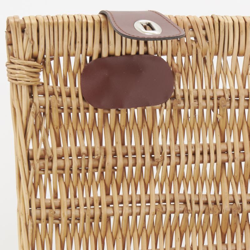 Coffre en osier buff caramel et polyuréthane (grand modèle)