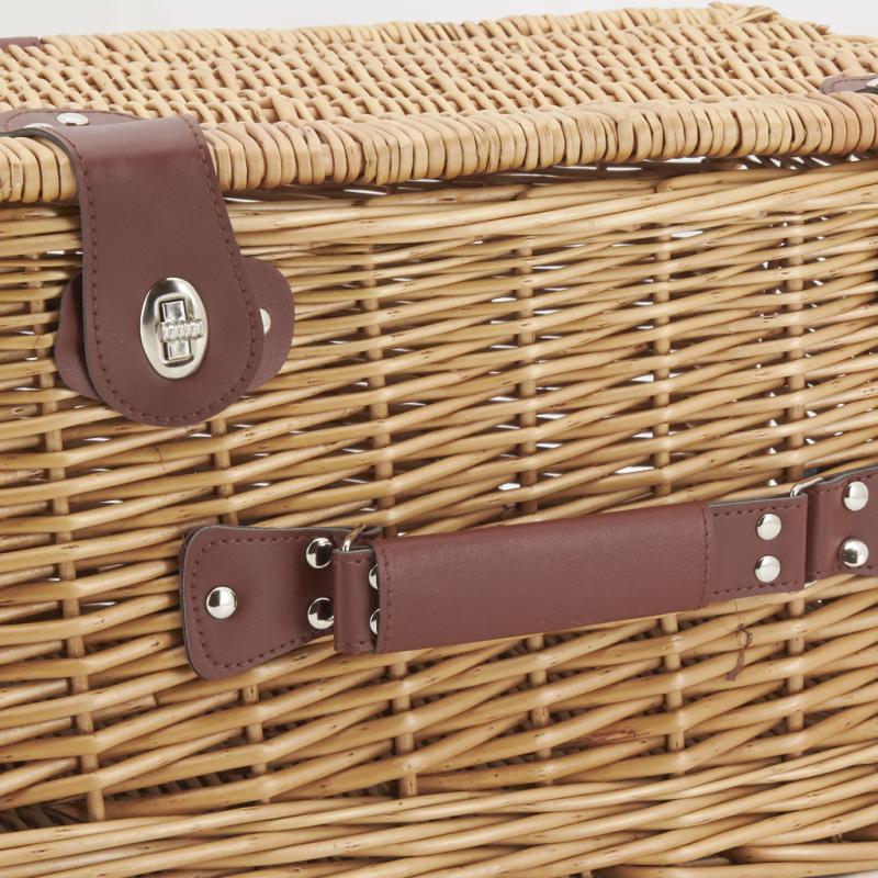 Coffre en osier buff caramel et polyuréthane (grand modèle)