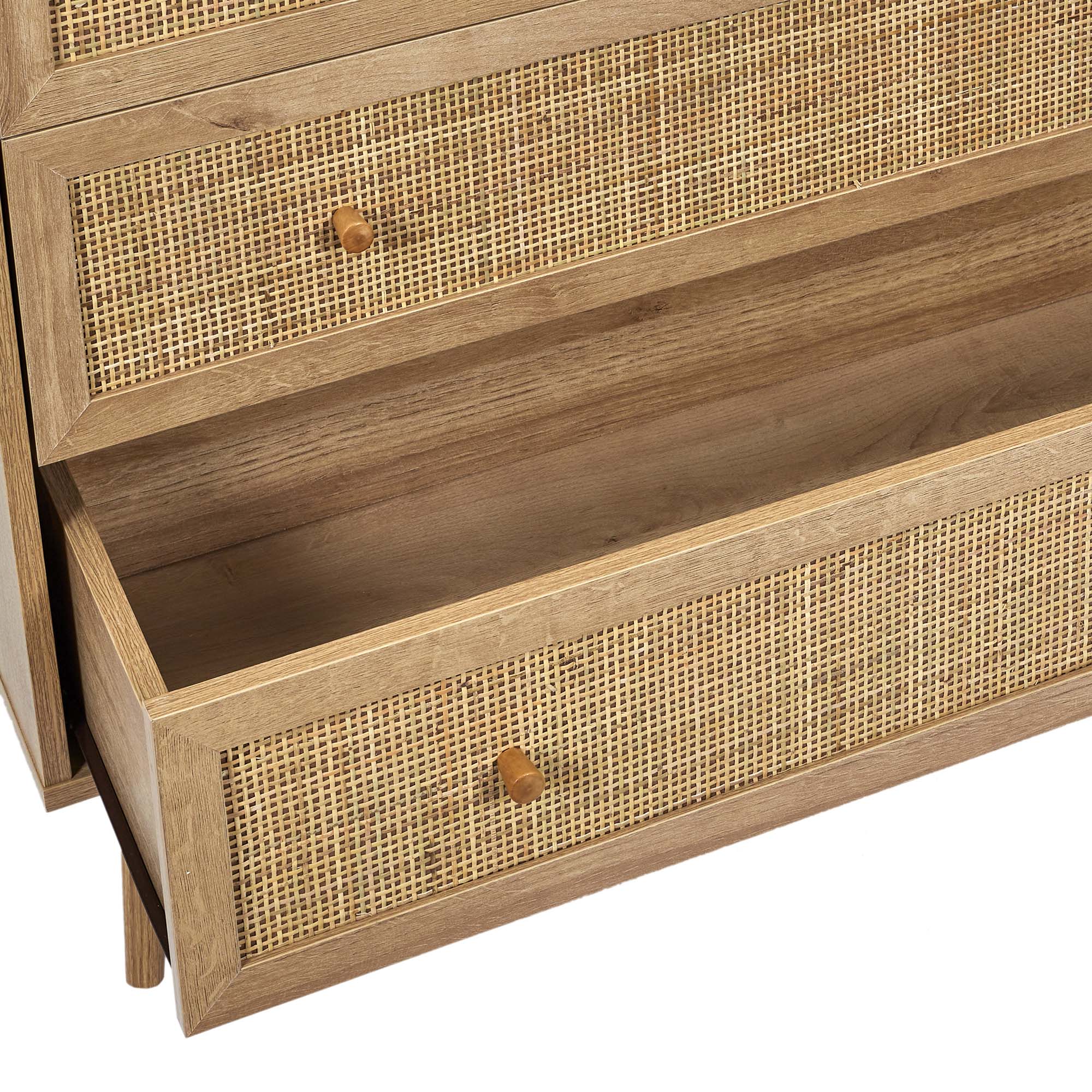 Commode cannage et bois 3 tiroirs Bali