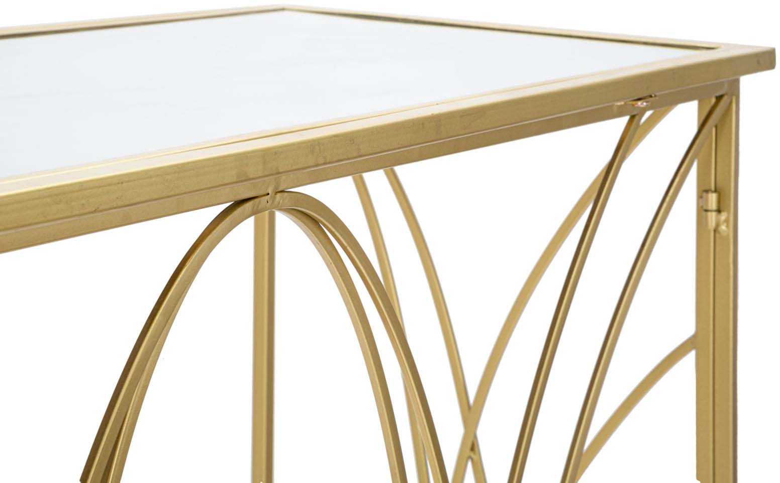 Console en métal doré exy 120 x 40 x 80 cm