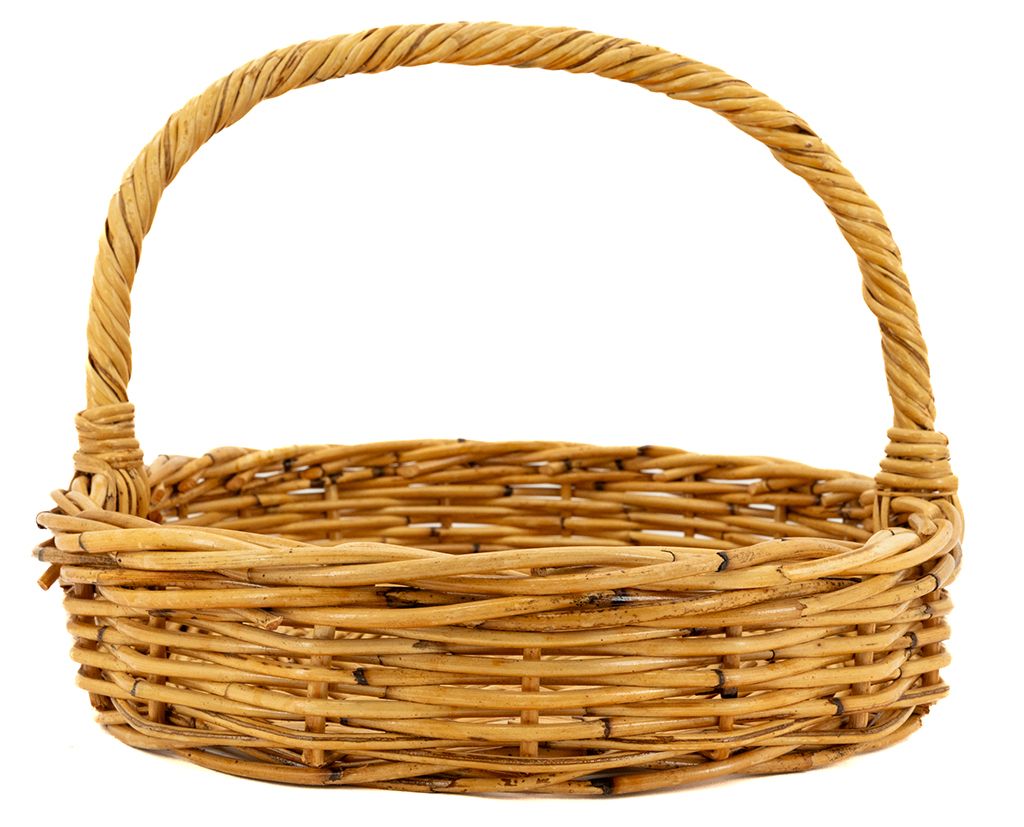 Corbeille ovale en poelet naturel