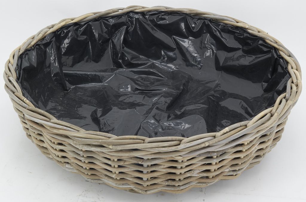 Corbeille ronde en poelet doublé plastique