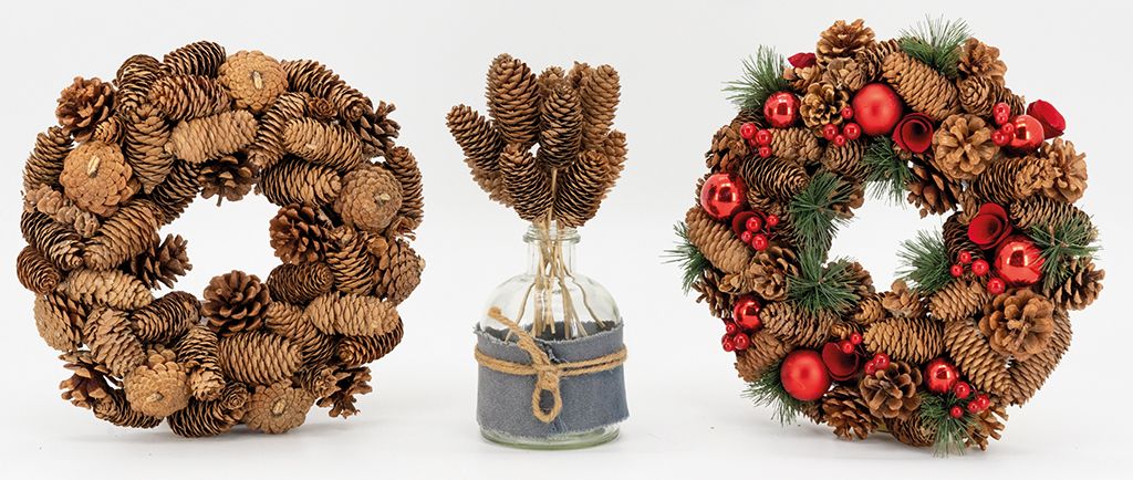 Couronne de noël pomme de pin (naturel)