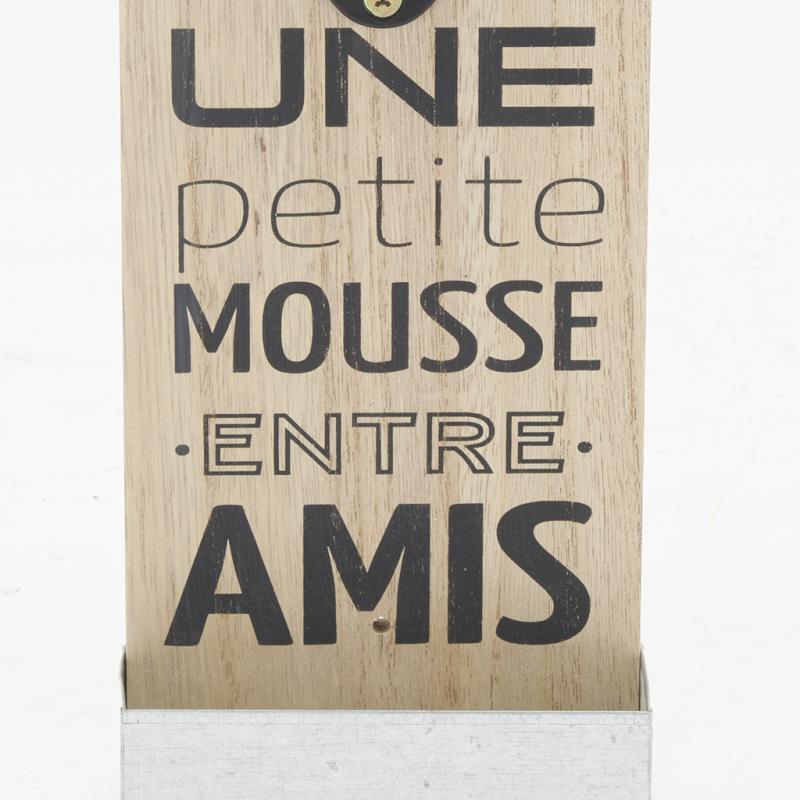 Décapsuleur mural en bois et métal amis (décapsuleur)