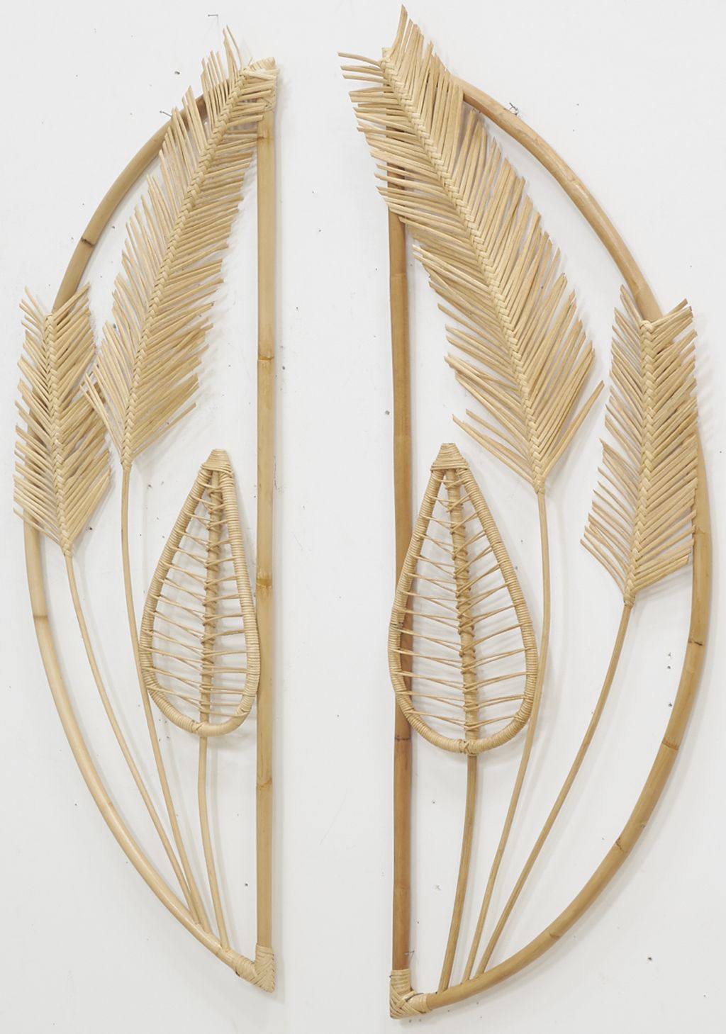 Décor mural en rotin grande feuille