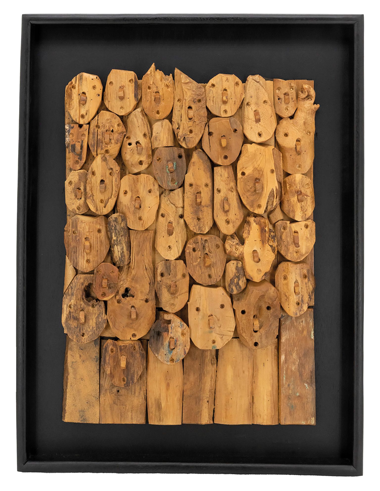 Décor mural en teck recyclé - family (60 x 80)