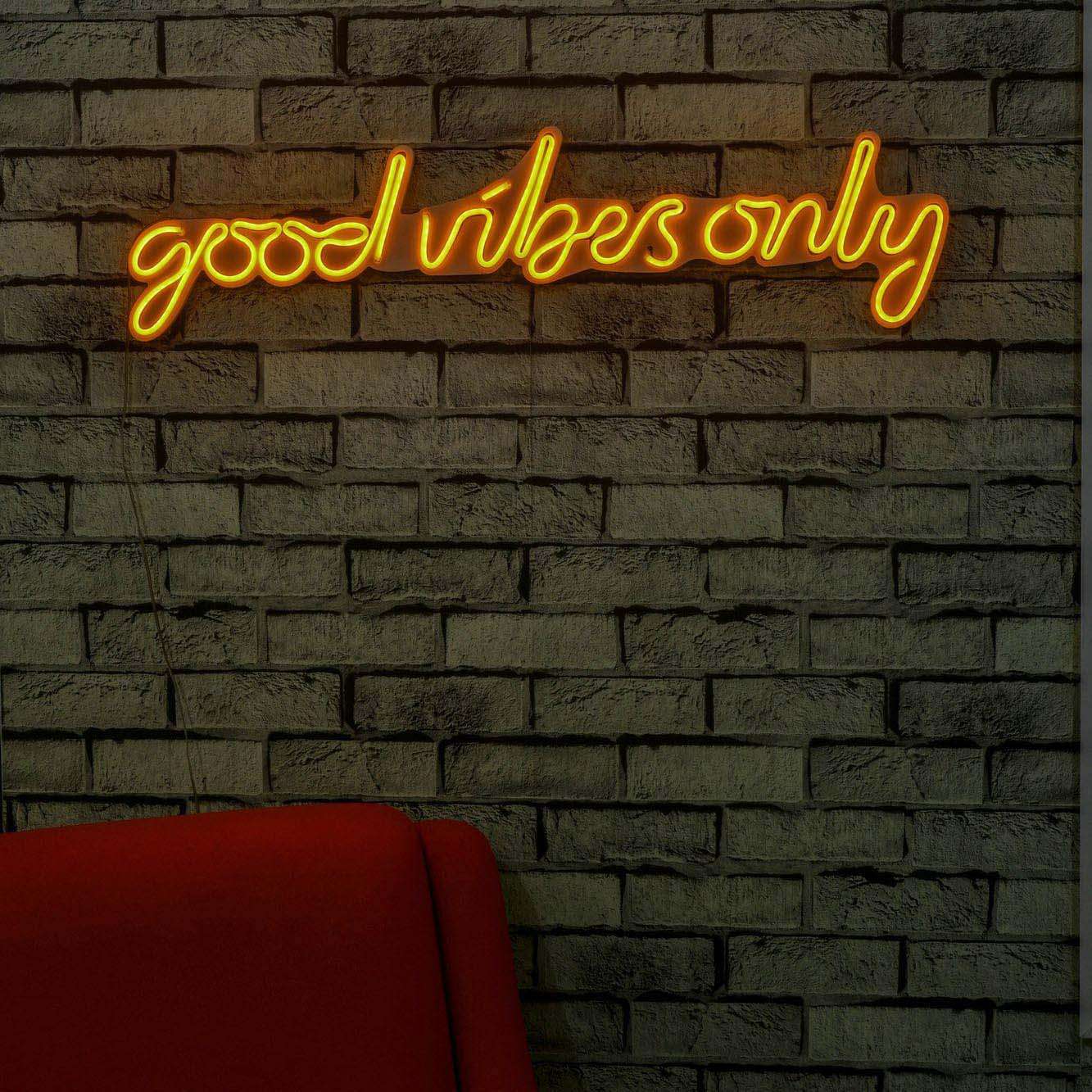 Décoration murale lumineuse néon (good vibes jaune)