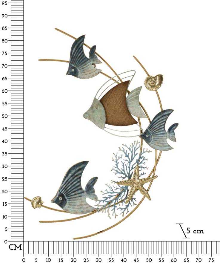 Décoration murale en métal et mdf dory 61 x 5 x 86 cm